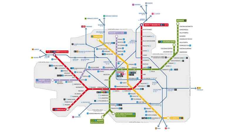 La mappa della metropolitana di Milano | InItalia